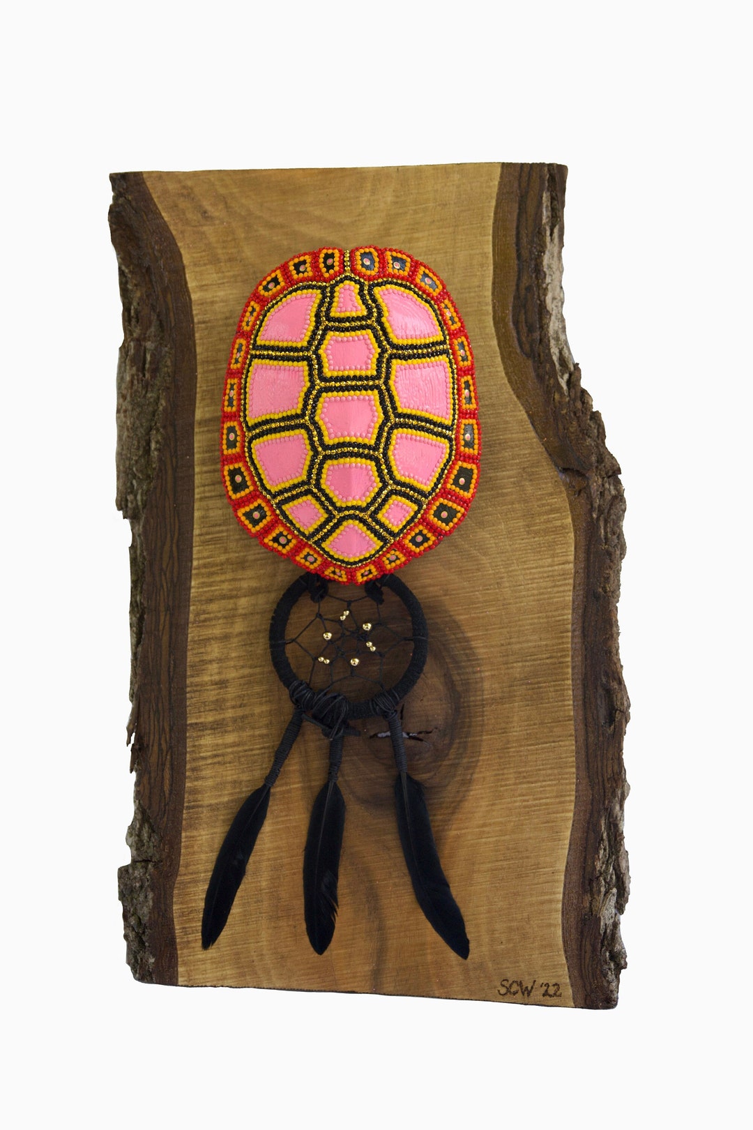 Real Turtle Shell, Pink, Black, Gold, Plastic Diamonds, Turtle Art ...