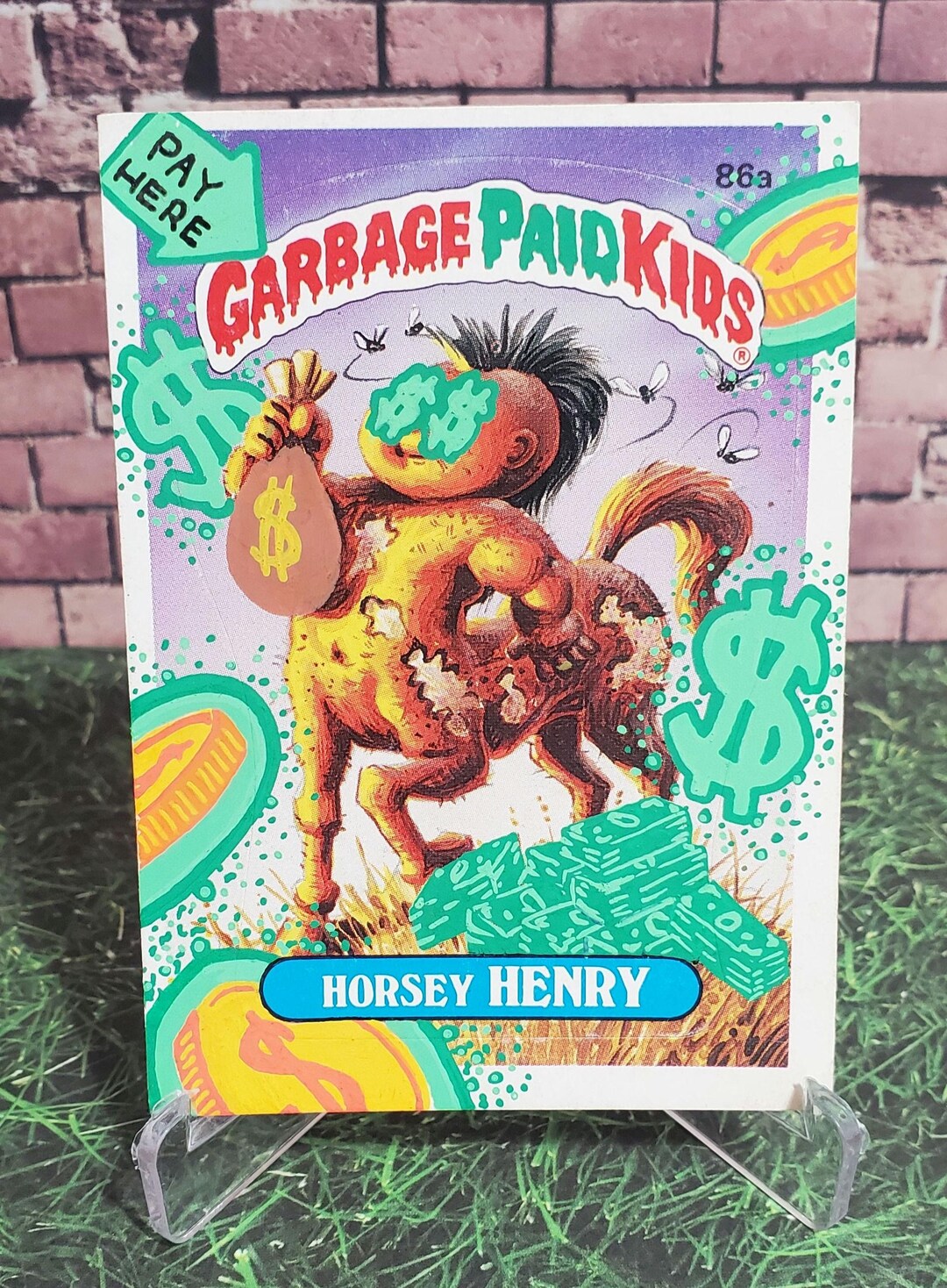 Hand Painted Horsey Henry Garbage Pail Kids Card 86a - Etsy
