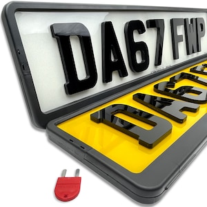 4D Number Plates Front and Rear - 3mm I 6mm I Black Border I Car I Van ...