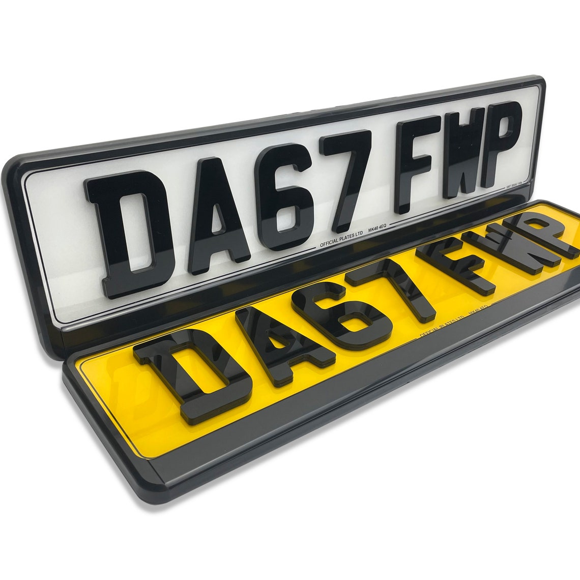 4D Number Plates Front and Rear - 3mm I 6mm I Black Border I Car I Van ...