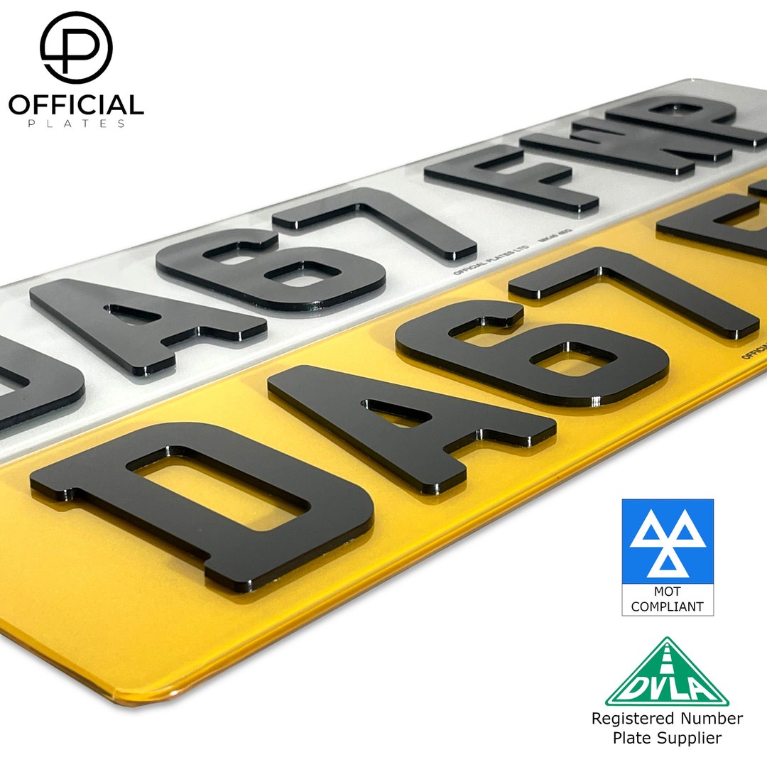 4D 3mm Number Plates With Border / Badge - Etsy UK