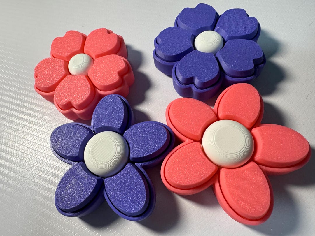 Double Fidget ~ Flower Clicker and Spinner Fidget - Etsy