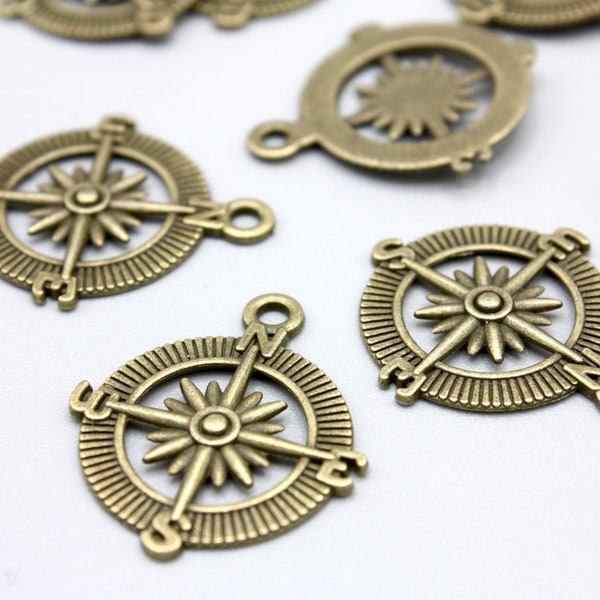 Compass Charm - Etsy