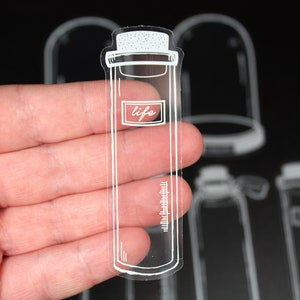 9 X Glass Jar Decal Stickers, Vial Stickers, Bell Jar, Decals for Resin ...