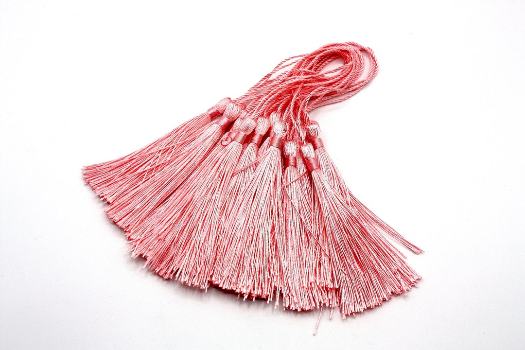 Peachy Pink Silk Bookmark Tassels, DIY Bookmark, Craft Supplies, Bag ...