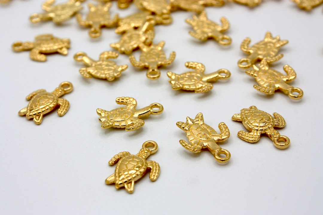 Metal Gold Tone Turtle Charms, Metal Charm, Turtles, Gold Sea Charm ...