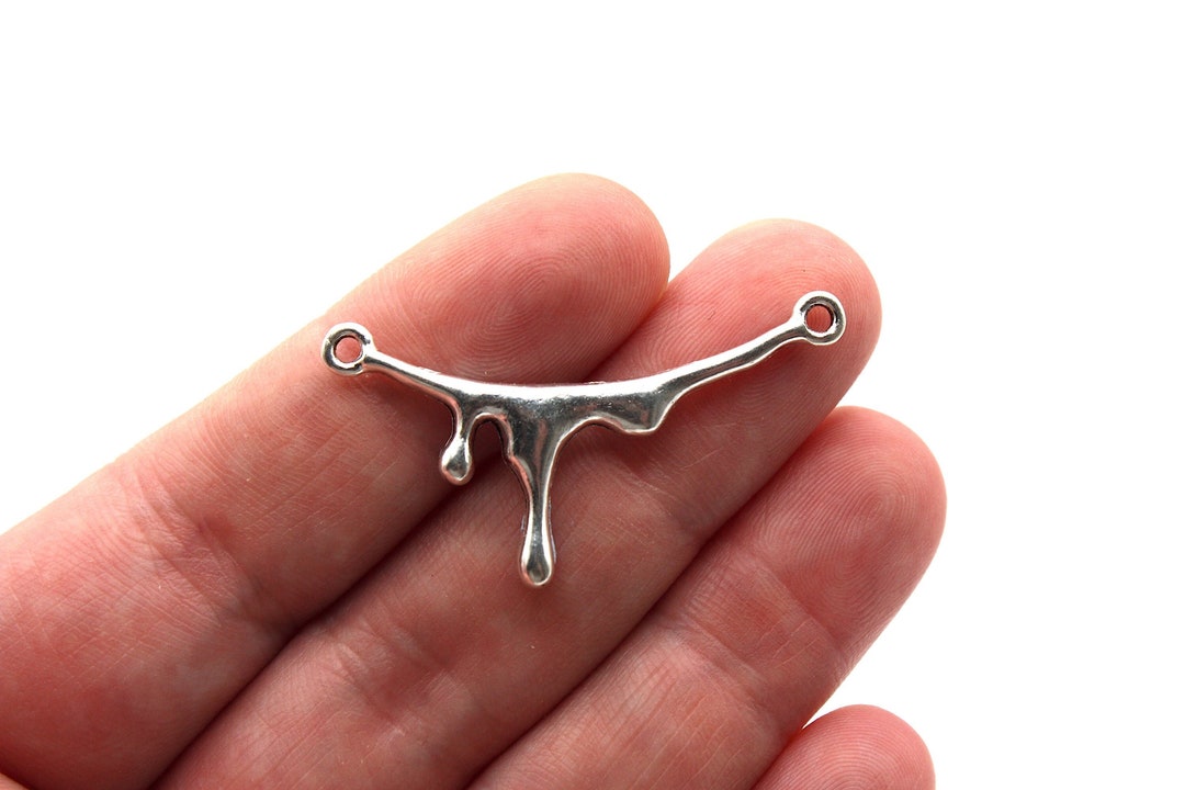 10 X Metal Silver Tone Dripping Blood Connector Pendant Charms ...