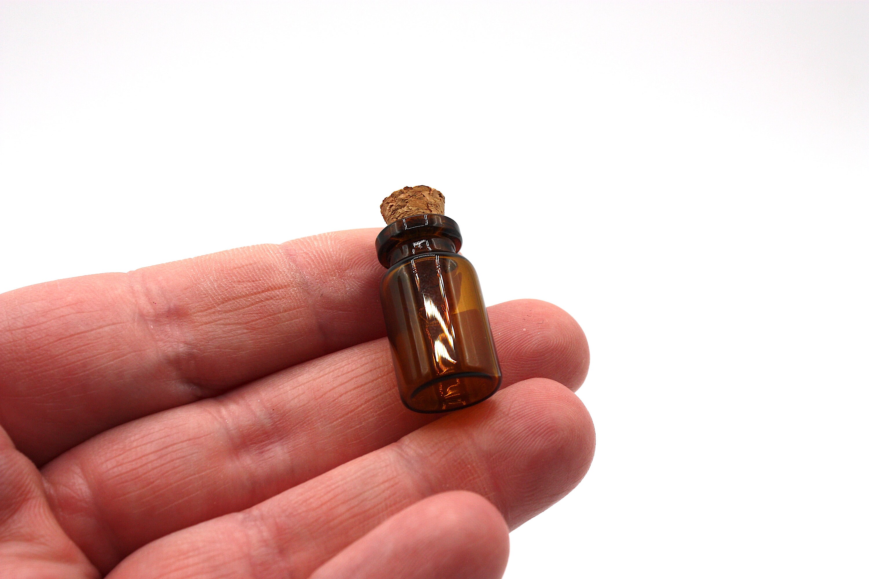 5 Mini Brown Glass Vial Bottles With Cork Jewellery Making - Etsy