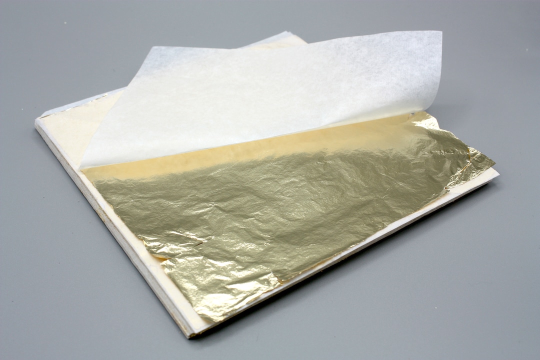 5 Gold Leaf Foil Sheets, Gilding, Decorative Craft, Nail Art, Silver ...