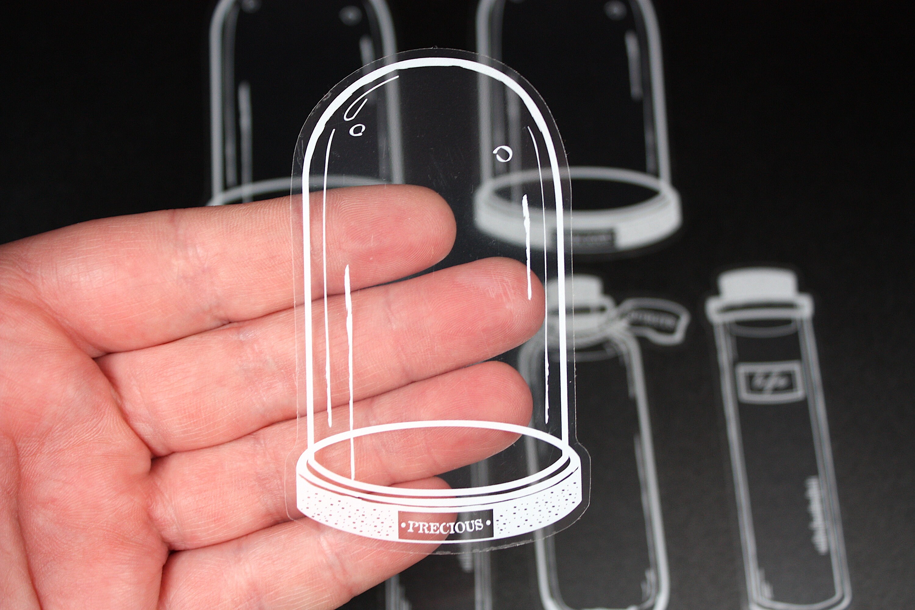 9 X Glass Jar Decal Stickers, Vial Stickers, Bell Jar, Decals for Resin ...