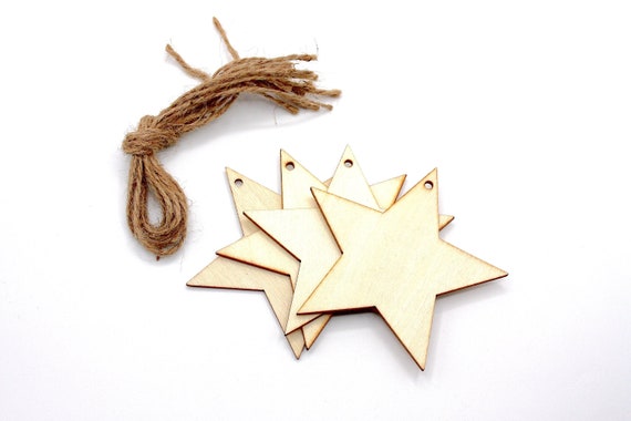 4 X Laser Cut Star Blank Decorations Christmas Crafts Wooden - Etsy