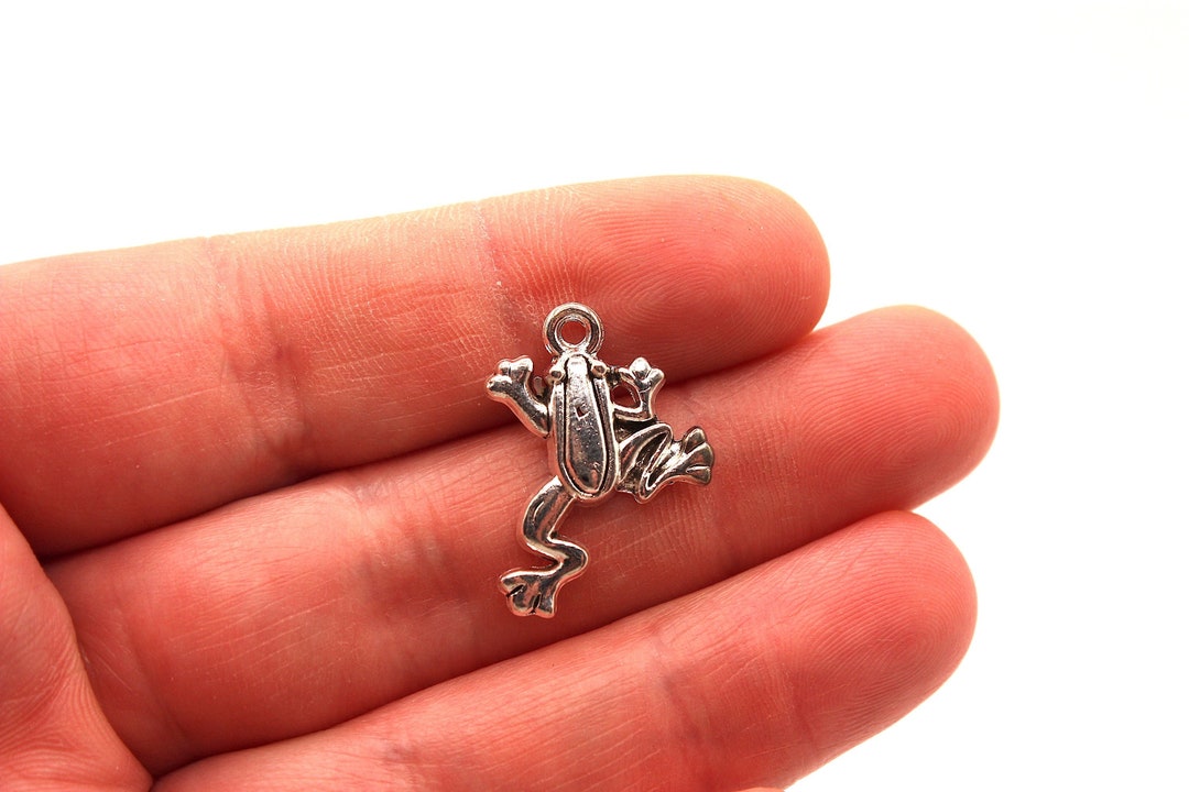 10 X Metal Climbing Frog Charms Antique Silver Tone - Etsy