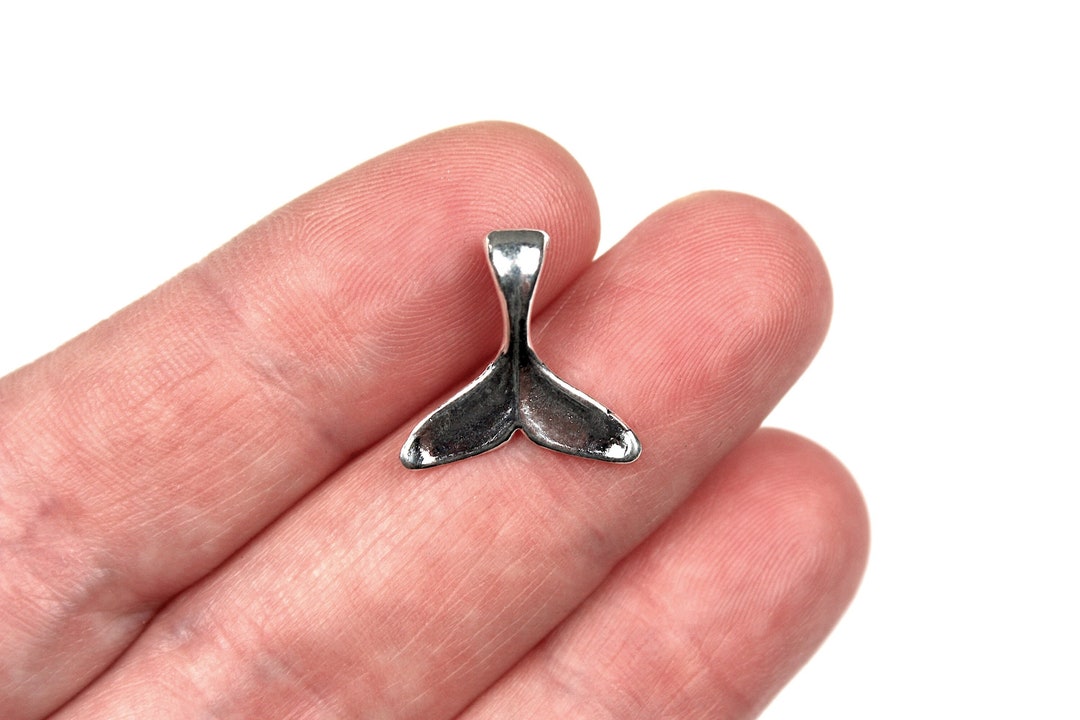 10 X Metal Silver Tone Whale Tail Bails, Jewellery Finding, Jewellery ...