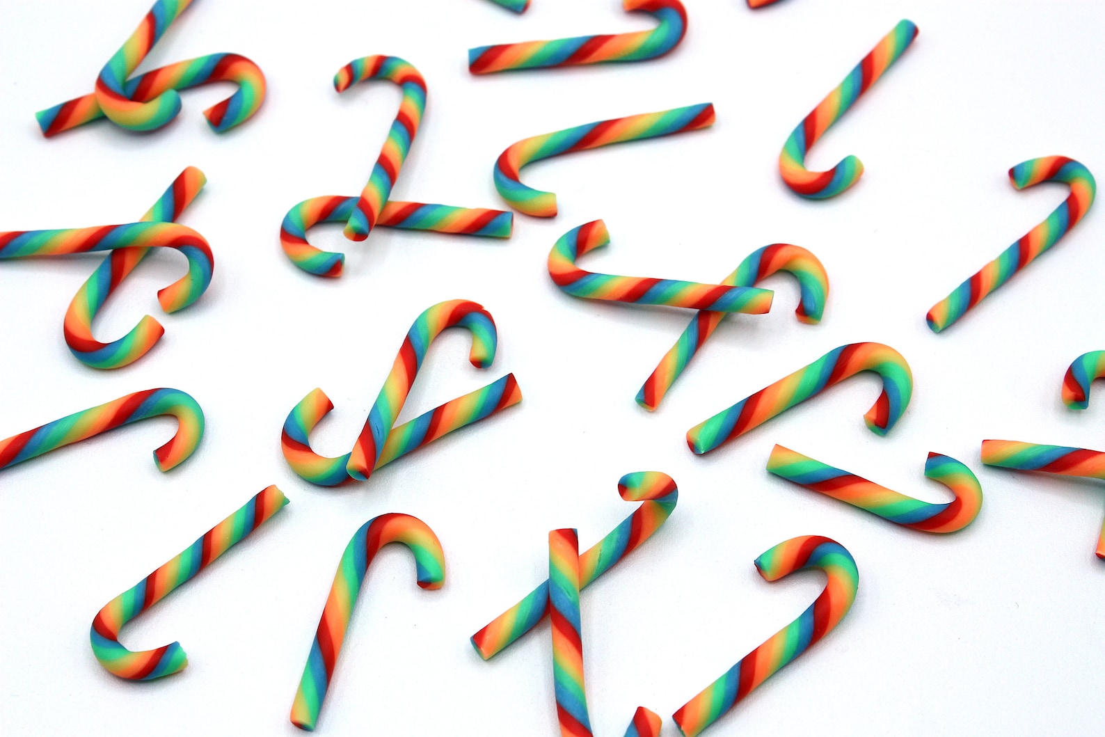 Mini Mixed Rainbow Candy Cane Charms Christmas Candy Cane - Etsy