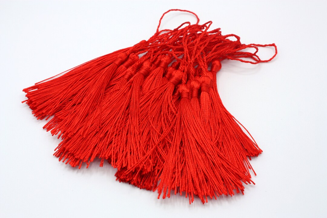 Red Silk Bookmark Tassels, DIY Bookmark, Craft Supplies, Bag Charms ...