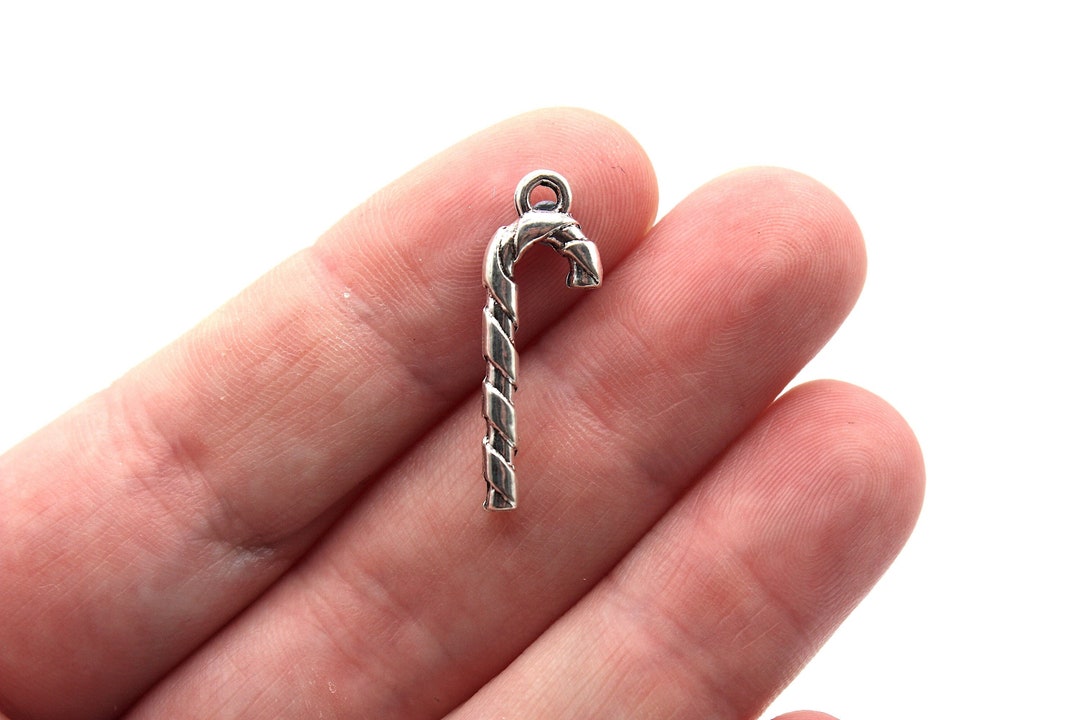 10 X Metal Candy Cane Charms, Christmas Charms, Christmas Crafts ...