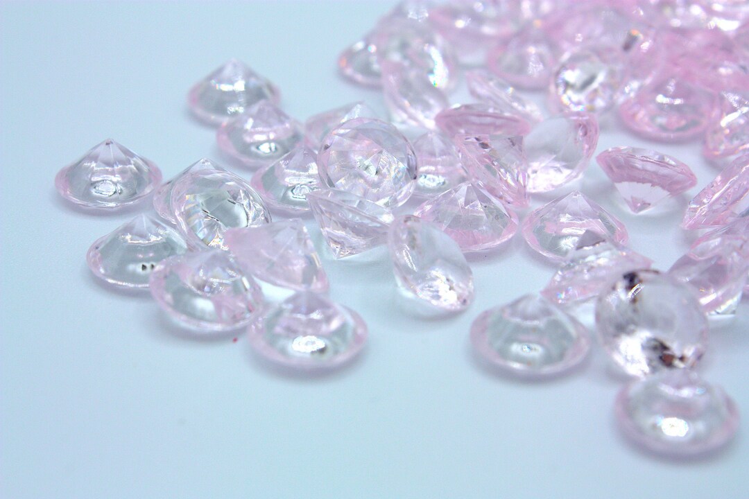 25g X Decorative Light Pink Faux Diamond Crystals, Decoration, Diamonds ...