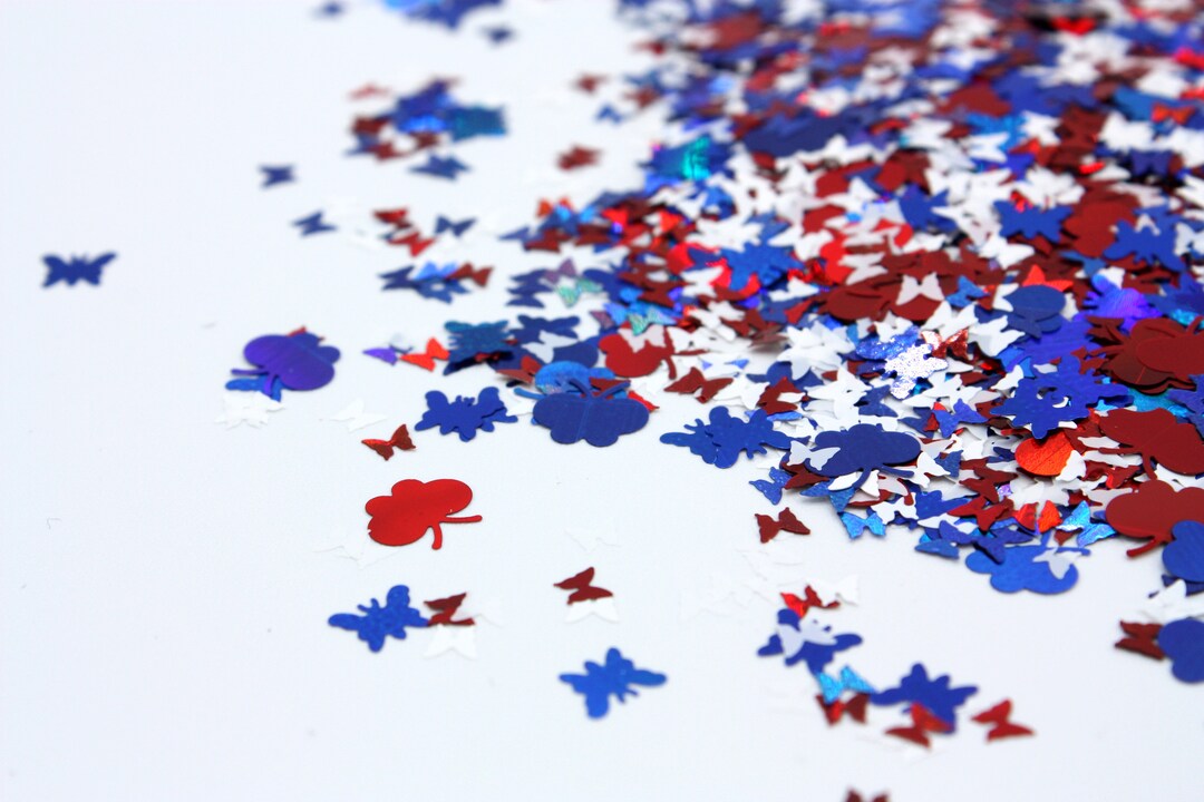 5g Blue, White and Red Butterfly Glitter, Glitter Craft, Resin Craft ...