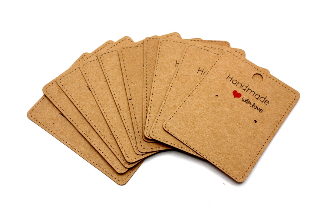Display Earring Display Backing Cards, Brown Kraft Card, Handmade With ...
