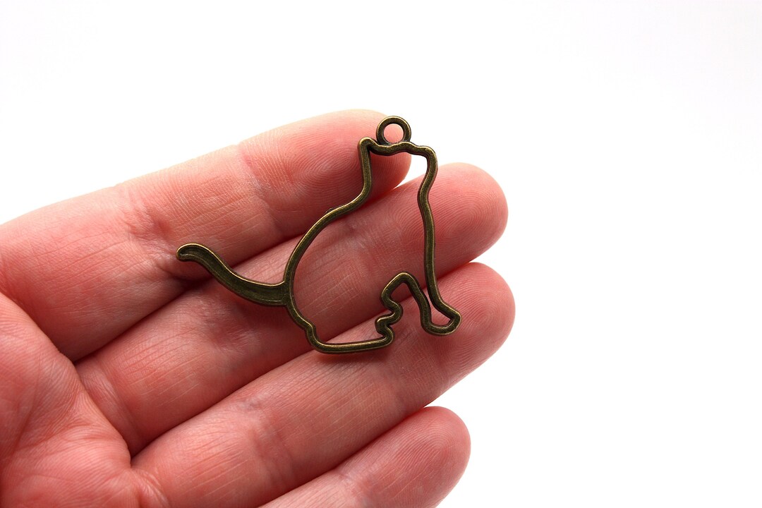 2 Cat Shape Bronze Tone Jewellery Bezels, Resin Art, Jewellery Making ...