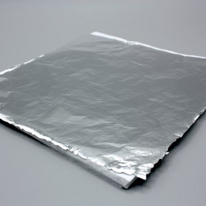 5 Silver Leaf Foil Sheets, Gilding, Decorative Craft, Nail Art, Silver ...