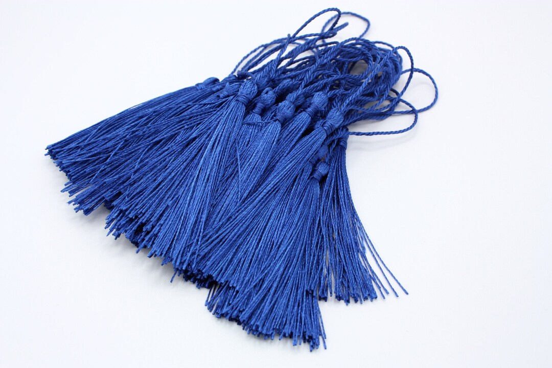 Royal Blue Silk Bookmark Tassels, DIY Bookmark, Craft Supplies, Bag ...