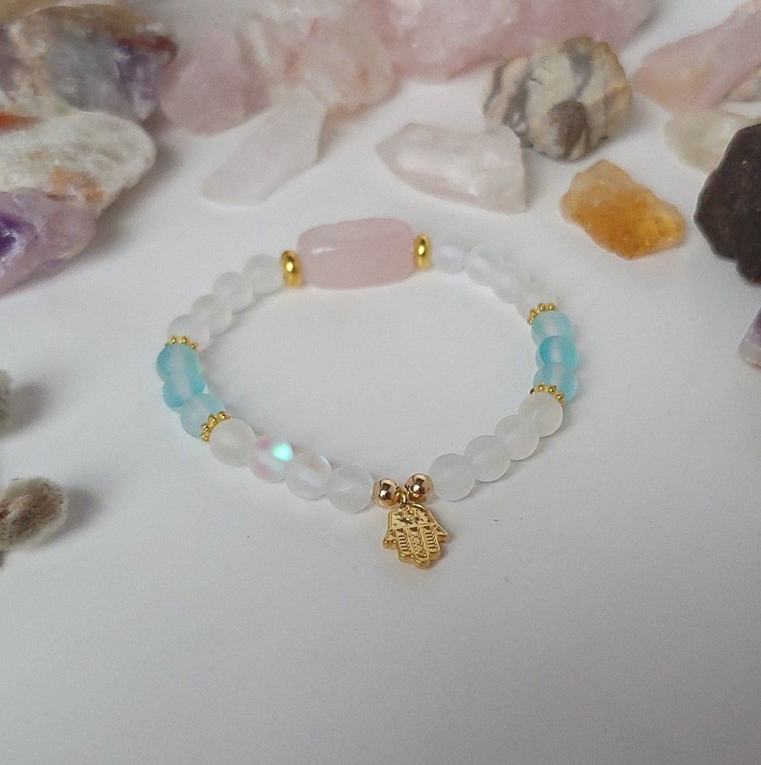 Positive Energy Bracelet, Moonstone Bracelet, Rose Quartz Bracelet ...