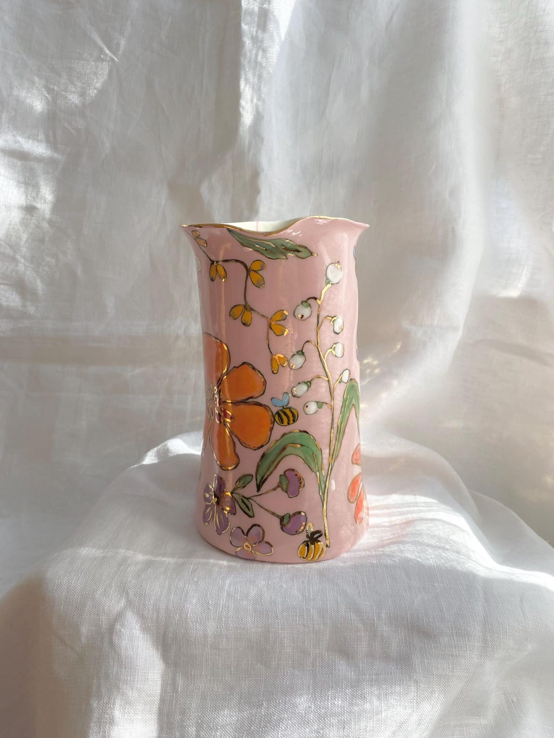 Sunday Morning Vase - 14K Gold Lustre Item - One of a Kind Handmade and ...