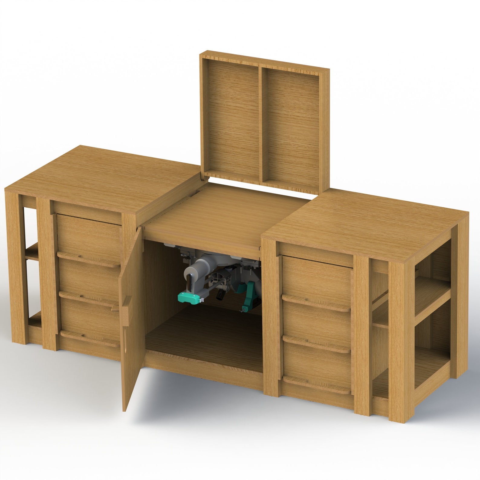 Workbench Plan With Miter Saw and Turntable - Etsy