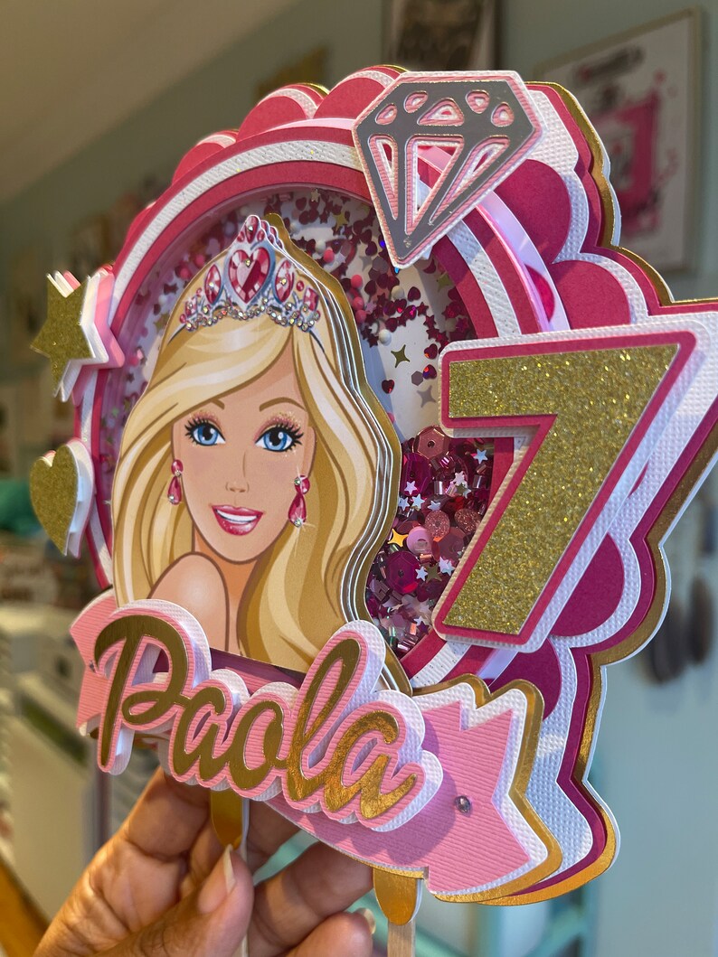 Barbie Cake Topper Barbie Cake Topper Shaker Cake Topper - Etsy Finland