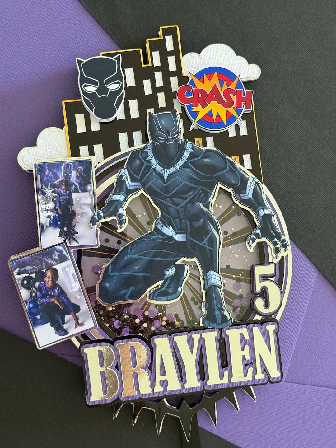 Black Panther Cake Topper, Black Panther Topper, Black Panther Birthday ...