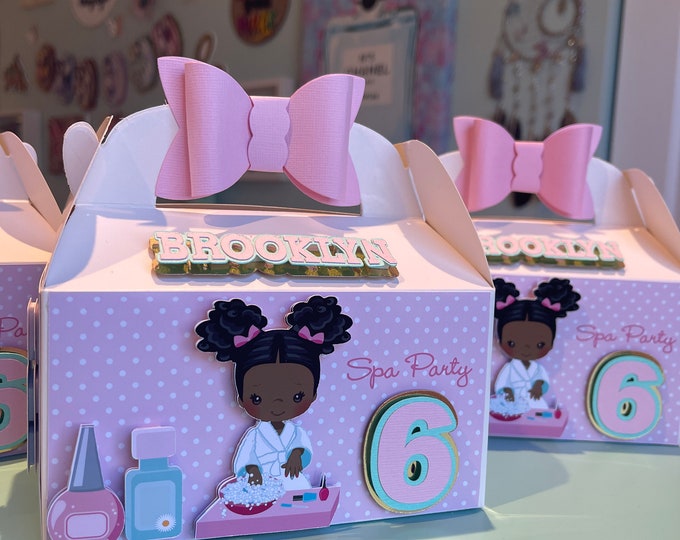 Princess Spa Party Boxes, Spa Party Boxes, Spa Party Favor Boxes, Spa ...