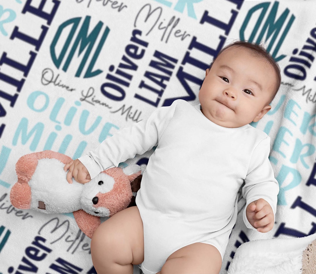 Personalized Baby Blanket Custom Monogram Name Blanket Baby - Etsy