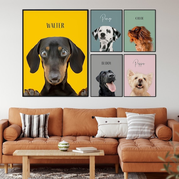Custom Pet Photo Portrait Poster Personalized Dog Poster Pet - Etsy