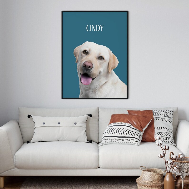 Custom Pet Photo Portrait Poster Personalized Dog Poster Pet - Etsy