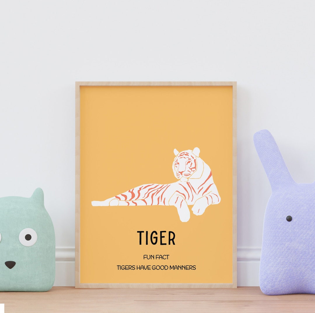 Animal Tiger Educational Poster for Kids Room Decor Animal - Etsy