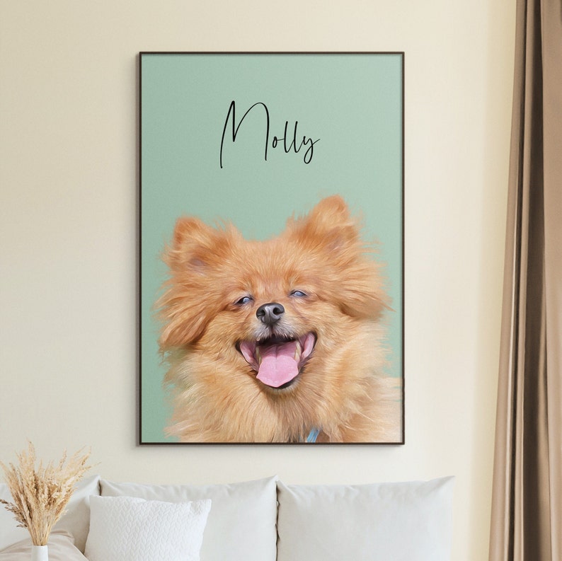 Custom Pet Photo Portrait Poster Personalized Dog Poster Pet - Etsy