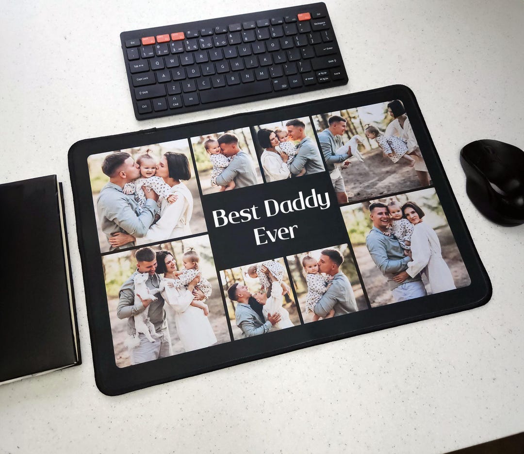 Photo Collage Desk Mat, Custom Picture Desk Pad, Personalized Mouse Mat ...
