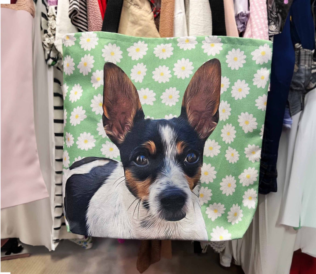 Custom Dog Photo Tote Bag, Personalized Tote Bag, Pet Picture Tote Bag ...