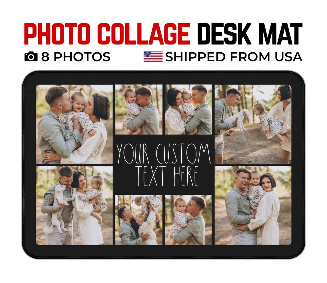 Photo Collage Desk Mat, Custom Picture Desk Pad, Personalized Mouse Mat ...