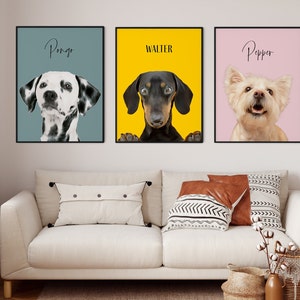 Custom Pet Photo Portrait Poster Personalized Dog Poster Pet - Etsy