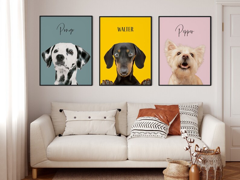 Custom Pet Photo Portrait Poster Personalized Dog Poster Pet - Etsy