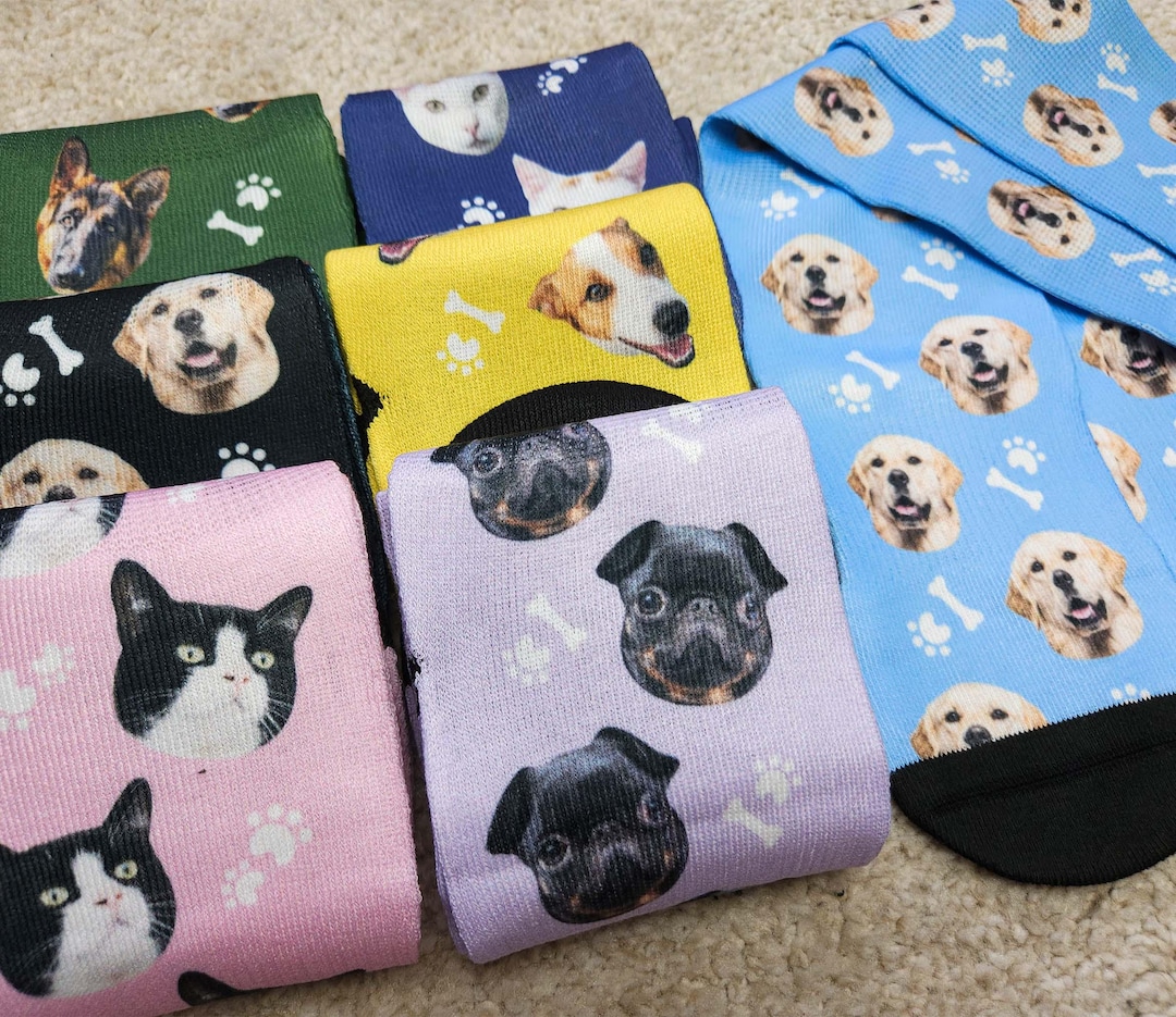 Custom Dog Socks, Personalized Pet Photo Socks, Dog Face Photo Socks ...