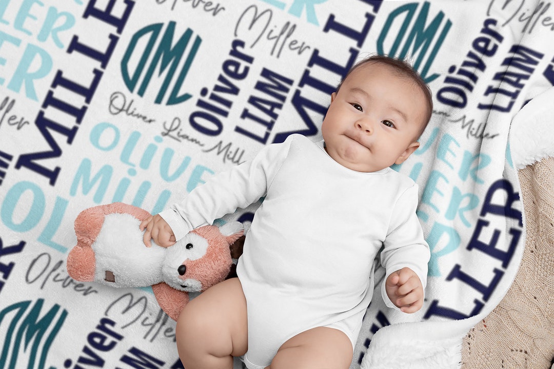 Personalized Baby Blanket Custom Monogram Name Blanket Baby - Etsy