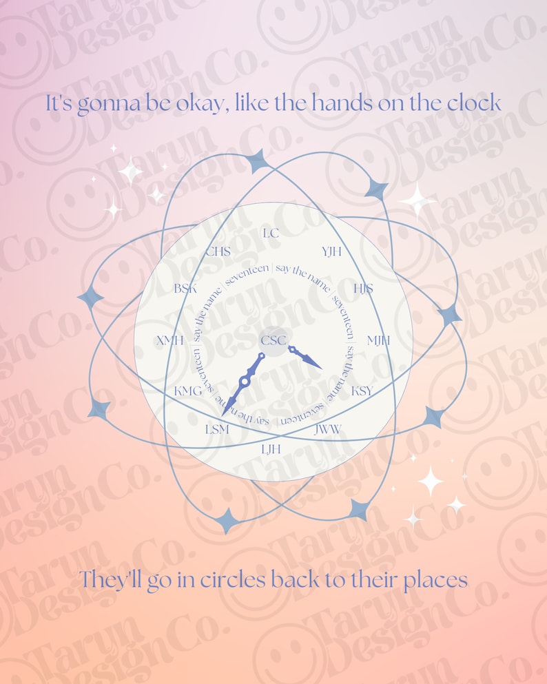 Seventeen Inspired Circles Kpop Lyrics Digital Wall Print - Etsy