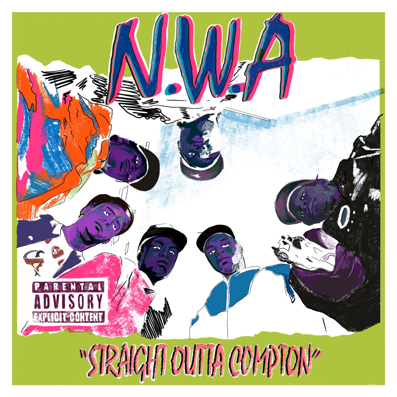 NWA Illustrative Album Cover Music Classic Wall Art Hip | Etsy