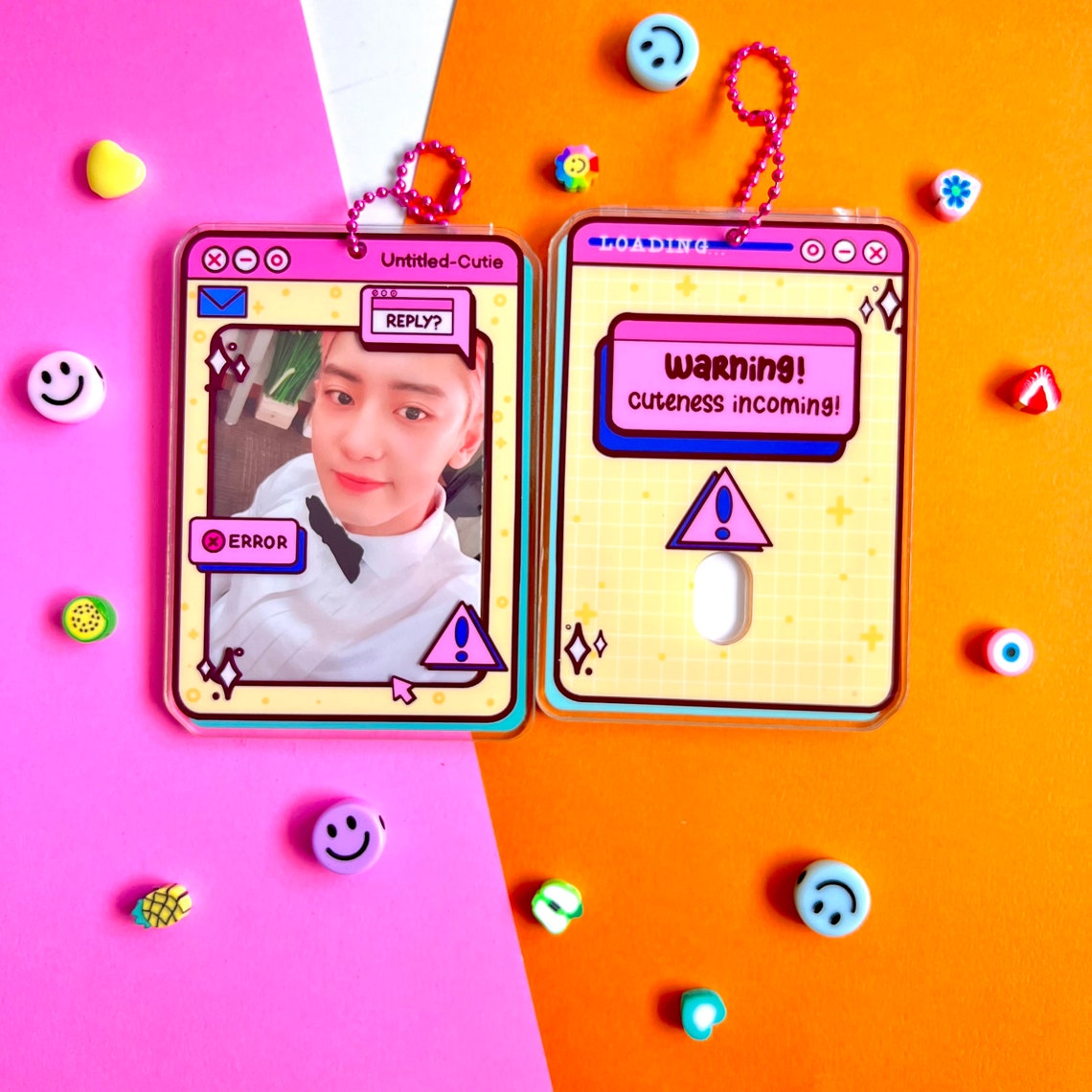 K-pop Idol Photocard Holder Keychain | Cute Top Loaders | Kawaii ...