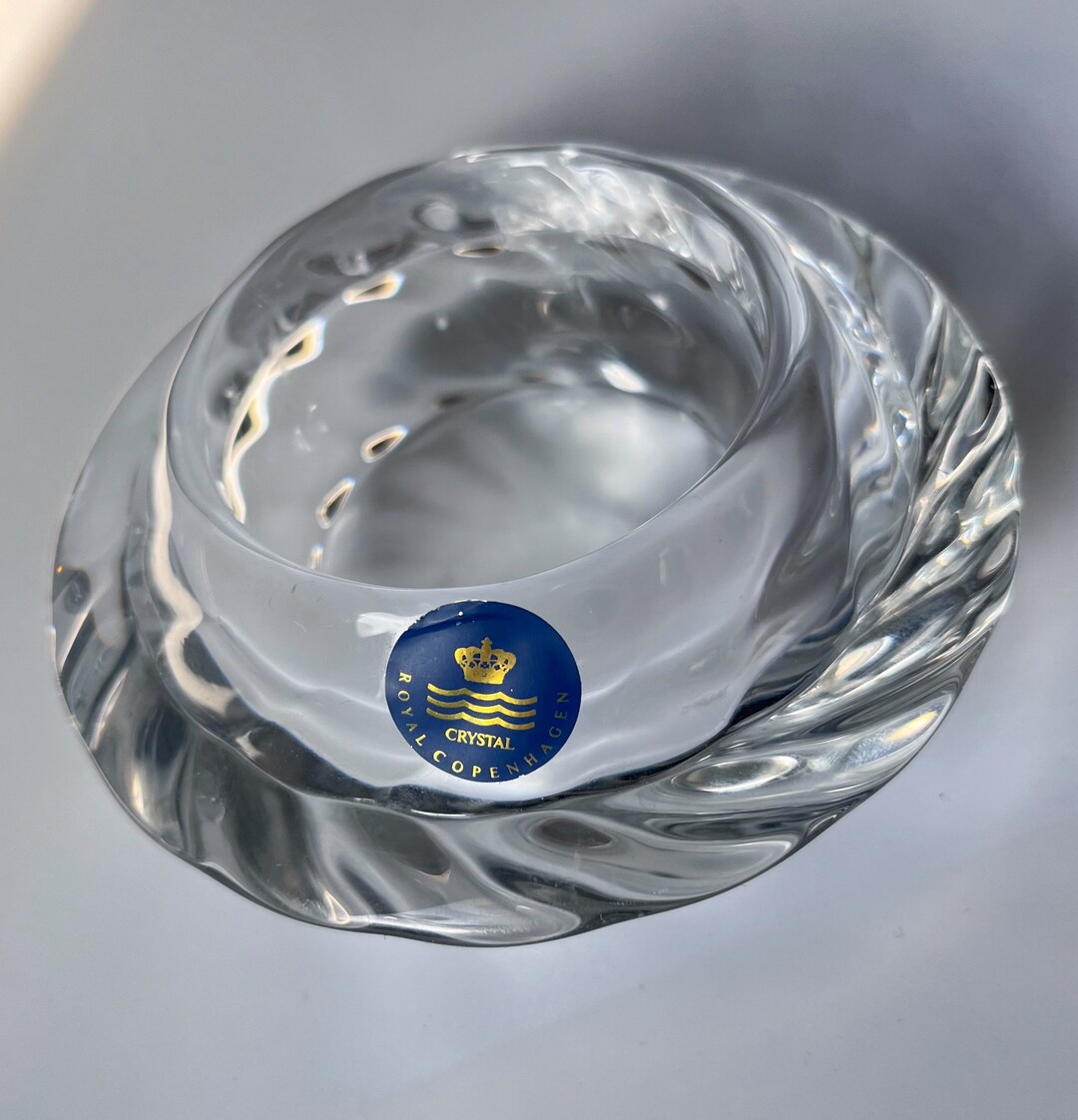 Royal Copenhagen - Crystal Glass - Facet Cut Candleholder - Denmark ...