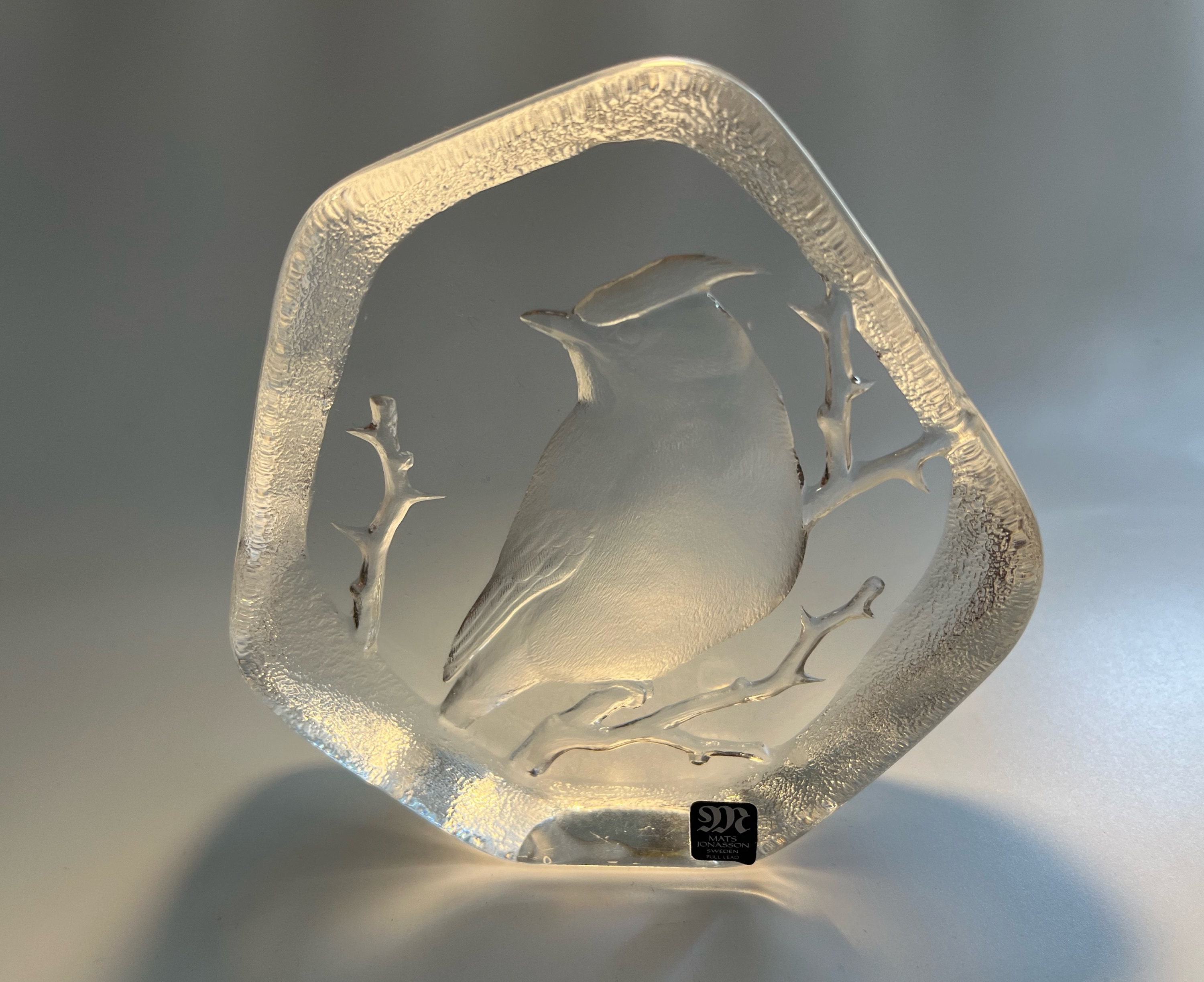 Large Rare Mats Jonasson Sculpture Crystal Bird Tofmes Etsy