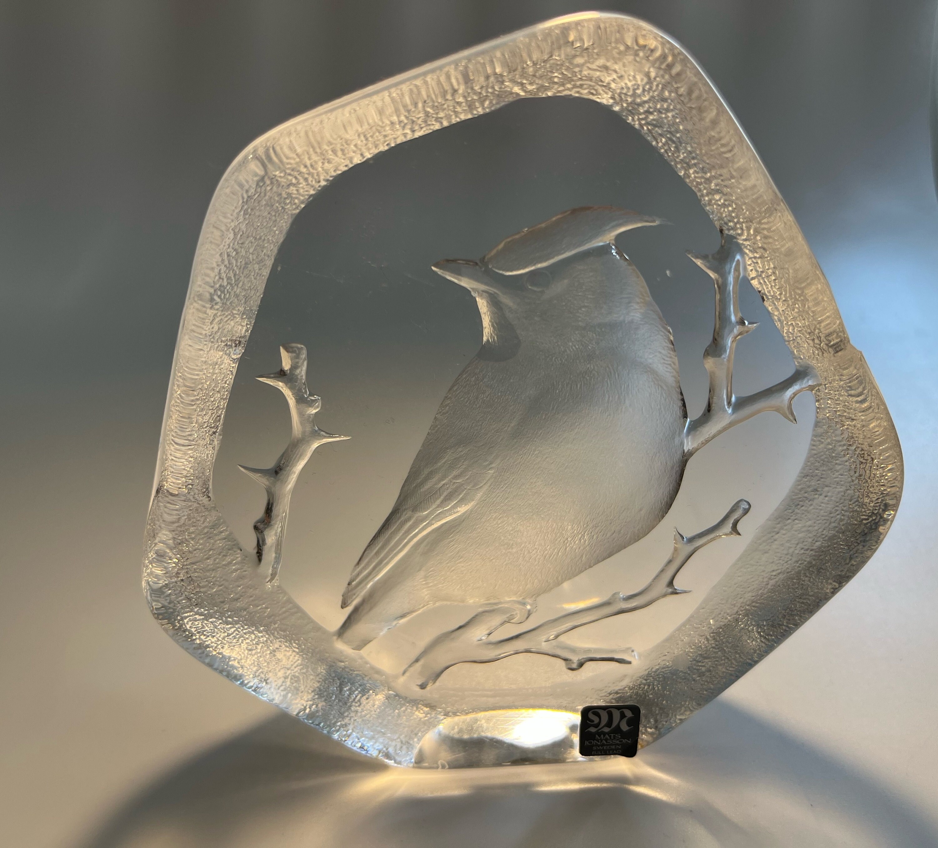 Large Rare Mats Jonasson Sculpture Crystal Bird Tofmes Etsy